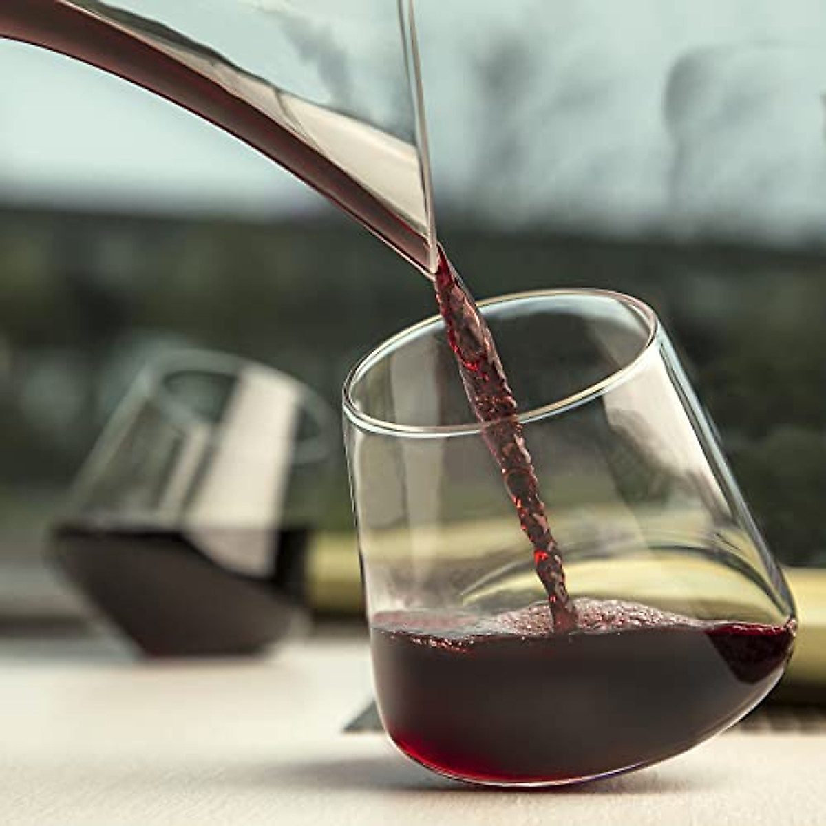 Stemless Wine Glasses Set of 2 Aerating wine glasses Elegant Wine Glasses Stemless large wine glass CulinexCo.com Red Wine Glass Tumbler stemless wine glass set cup wine cups non drip no spill glass