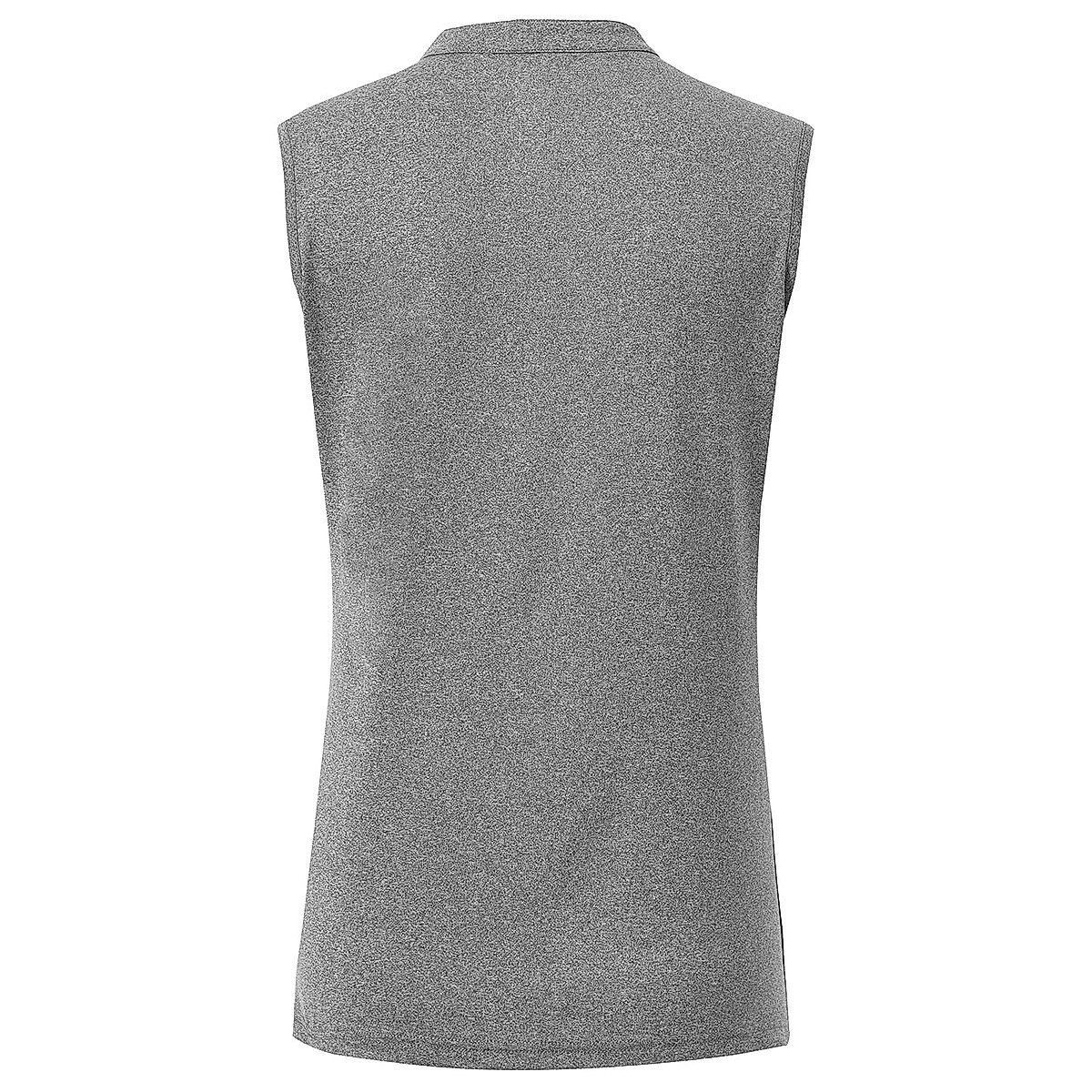 BGOWATU Women's Golf Polo T-Shirts Sleeveless V Neck Collarless Tennis Shirts UV Protection Quick Dry Lightweight Dark Gray L