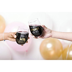 Pearhead I’ve Waited 9 Months For This Stemless Wine Glass, New Mom, Gift For New And Expecting Moms, Pink and Gold, 16 oz