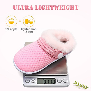 JOINFREE Baby Boys Girls Rubber Sole Indoor Outdoor House Slippers Lightweight Shoes Pink 18-24 Months