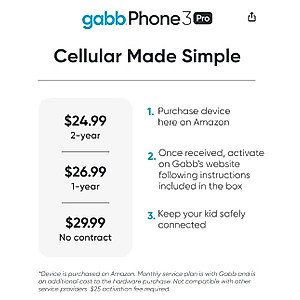 Gabb Phone 3 Pro - 32 GB Smart Phone for Kids & Teens, Safe Apps, GPS Tracking Black, Made by Samsung, GPS Tracker, First Phone, 30 Activation Fee