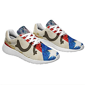 Puerto Rico Flag Shoes Men Women Puerto Rico Sneakers Breathable Running Sport Tennis Shoes 100% Boricua Gift White Size 8