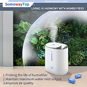 [2023 VER] 20X Humidifier Cleaner, Demineralization Cartridge for Humidifier Compatible with Protec Demineralization Cleaning Ball, Homedics Humidifier Filter Replacement & Humid Clean Cartridge