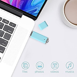TOPESEL 10PCS 2GB USB 2.0 Flash Drive -Bulk Pack-Memory Storage Thumb Stick Light Blue
