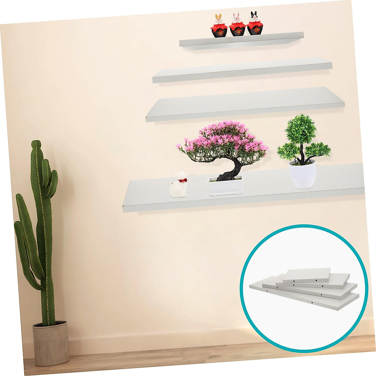 WATIIFUFU 1 Set Wall Bracket Shower Shelves Bathroom Floating Shelf Floating Bookshelves Corner Wall Shelf Bookshelf Wall Mount Modern Floating Shelf Storage Rack Wood White Wall-Mounted