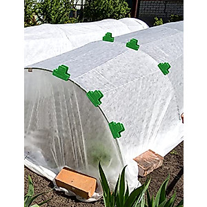 40 Pieces Greenhouse Clamps, Film Row Cover Netting Tunnel Hoop Clip, 0.63 inch Greenhouse Clips for Raised Bed Cover, Frame Shading Netting Greenhouse Accessories (40 Pieces 16mm) - by Giftape