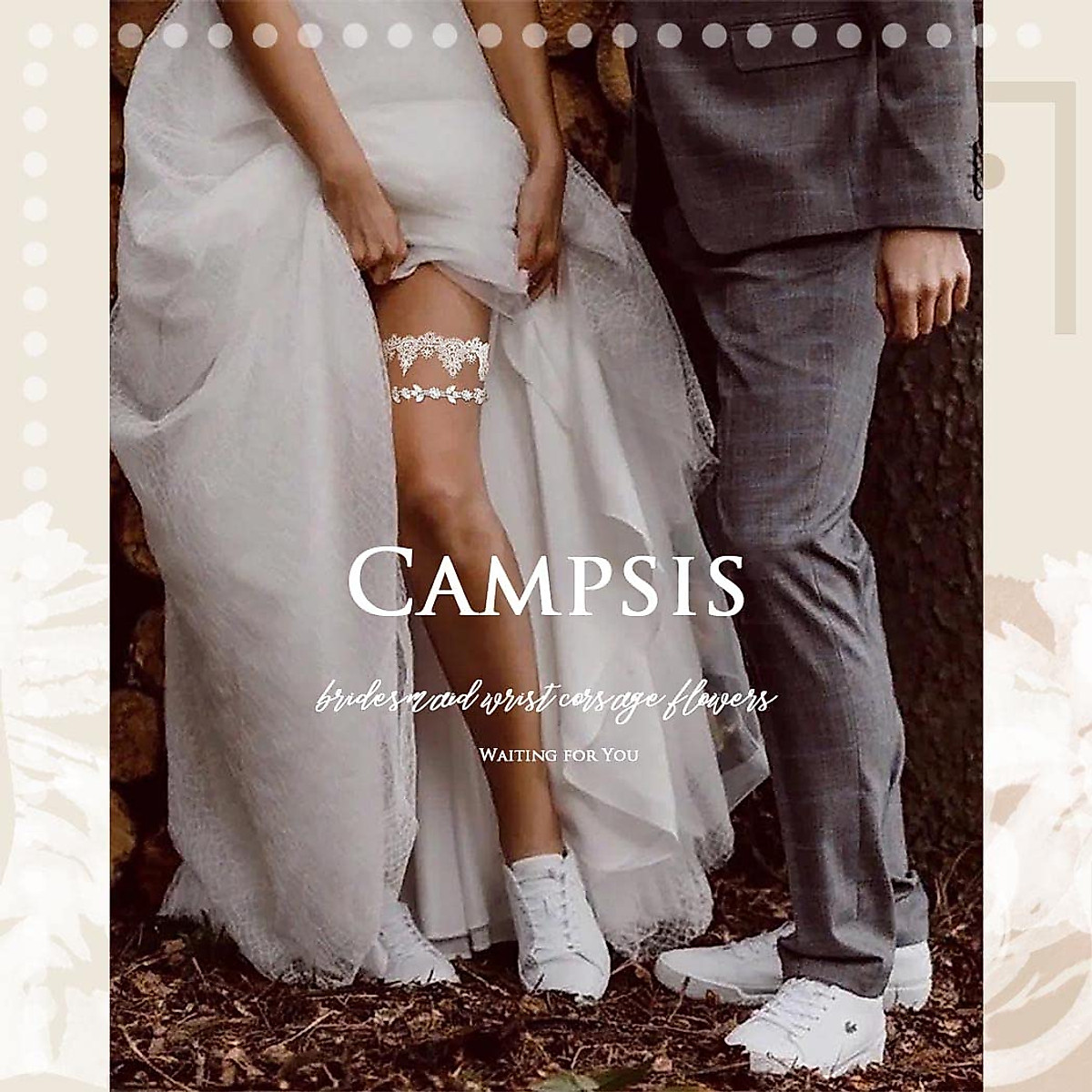 Campsis Wedding Rhinestone Garter Set White Bride Lace Leg Band Crystal Thigh Decor Prom Party for Bridal and Bridesmaid(Silver)