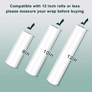 Foil Plastic Wrap Organizer Dispenser - Wall Mounted Paper Towel Holder & Spice Shelf, 4 in 1 Bamboo Kitchen 12" Roll Dispenser with Cutter