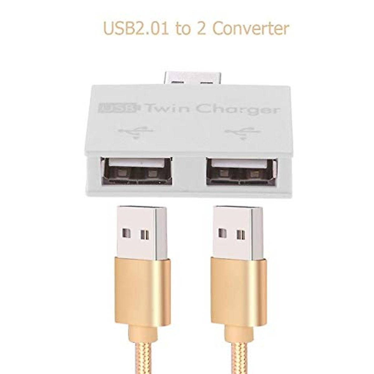 Lysee Data Cables - USB 2.0 2 Port USB Hub Splitter Adapter for Notebook Tablet Computer PC Peripherals Super Speed USB Hub - (Color: White)