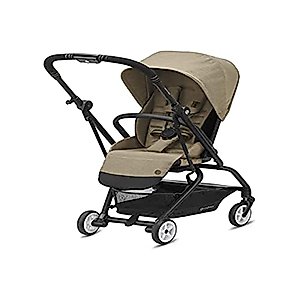 Cybex Eezy S Twist 2 Stroller, 360° Rotating Seat, Parent or Forward Facing, One-Hand Recline, Compact Fold, Lightweight Travel Stroller, for Infants 6 Months+, Classic Beige
