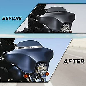 VEISUTOR Windshield Trim for Harley Street Glide 96-13, Polished Stainless Slotted Windshield Windscreen Trim for Harley Tri Glide Street Glide Electra Glide Ultra Classic CVO 1996-2013 Accessories