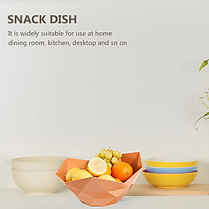 BESTonZON Modern Fruit Basket, European Fruit Bowl, Irregular Fruit Salad Plate Vegetable Snacks Serving Tray Candy Dessert Display Dish for Counters, Kitchen, Countertop, Home Decor, Orange