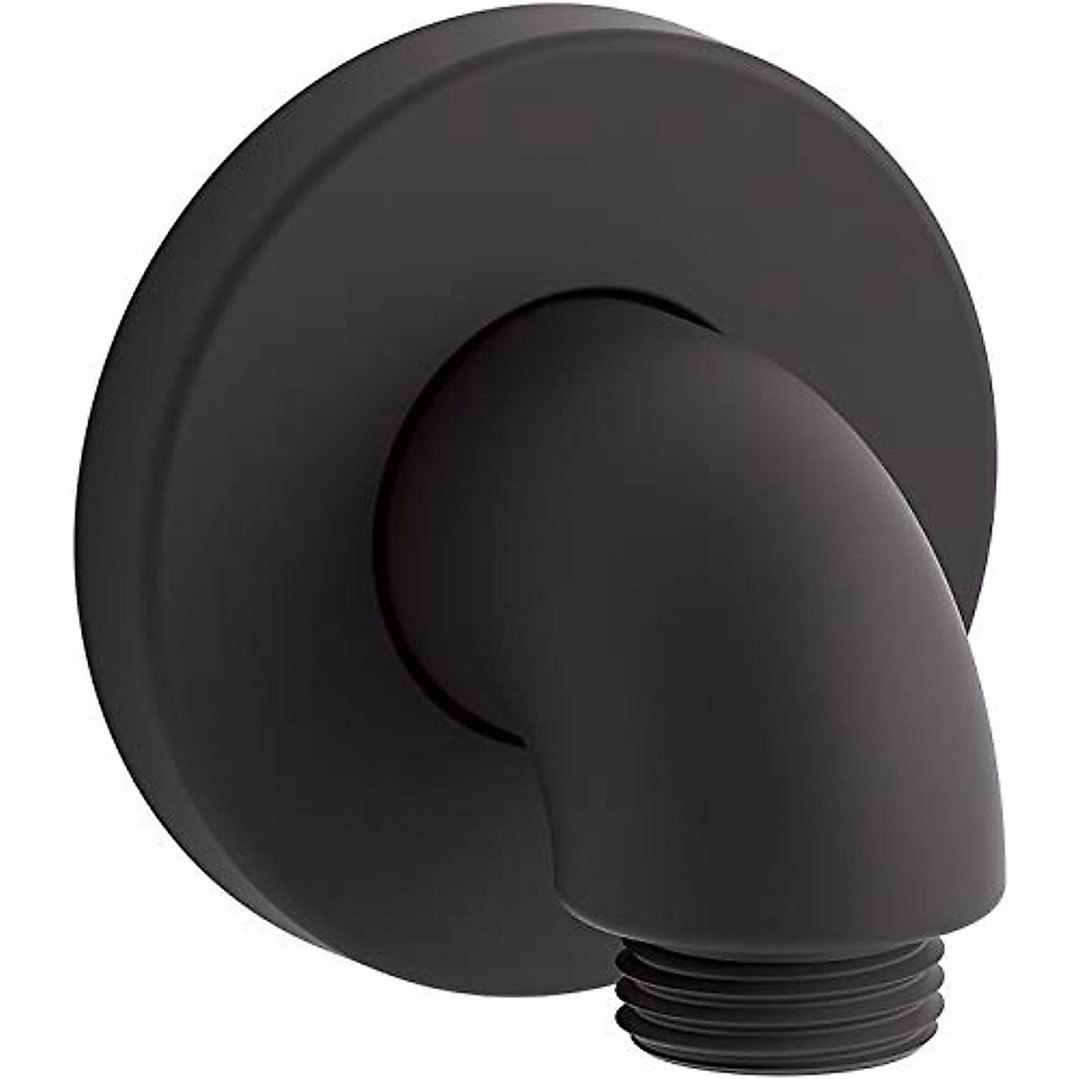 KOHLER 22172-BL Purist Stillness Wall-Mount Supply Elbow with Check Valve for Handshower Hose, Handheld Shower Elbow, Matte Black