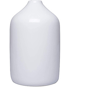 Hosley 8 Inch High White Ceramic Vase. Ideal Gift for Wedding Floral Vase Votive Garden Party Home Decor Office Spa Aromatherapy O9