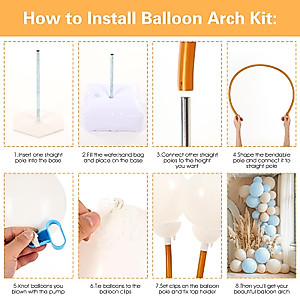 Balloon Arch Kit, Bendable 8FT and 6FT Balloon Arch Stand with Base and Manual Pump, Ballon Arch Stand Kit for Birthday Wedding Baby Shower Holiday Graduation Party Decoration