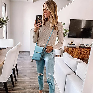 Roulens Small Crossbody Cell Phone Purse for Women, Touch Screen Bag Shoulder Handbag Wallet with Credit Card Slots