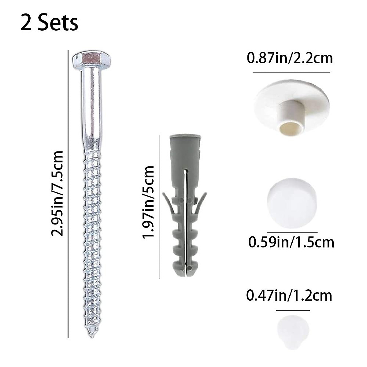 2 Sets Toilet Bidet Anchor Bolts Set Bathroom Toilet Pan Floor Fixing Kit Floor Toilet Pan Fixing Kit for Floor Fixing Pan or Bidets into a Variety of Solid Building Materials
