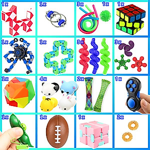VNAMO Fidget Toys, 28 Pack Sensory Toy Set Relieves Stress and Anxiety for Children Adults, Special Toys Assortment for Birthday Party Favors Classroom Rewards Prizes Carnival Goodie Bag Fillers