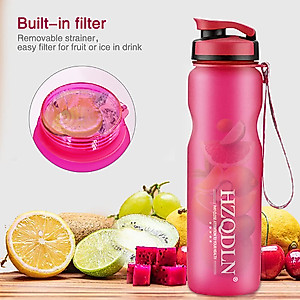 HZQDLN Sports Water Bottle, BPA Free & Frosted Tritan Plastic, 36oz Water Bottle with Leak Proof Flip Top Lid, Apply to The Gym, Yoga, Running, Outdoors, Cycling, and Camping…