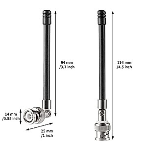 1/4 Wave Replacement Antenna for Shure SLX, BLX, U4S, U4D, UR and More. 470 to 752Mhz（Pack of 2）,Eifagur