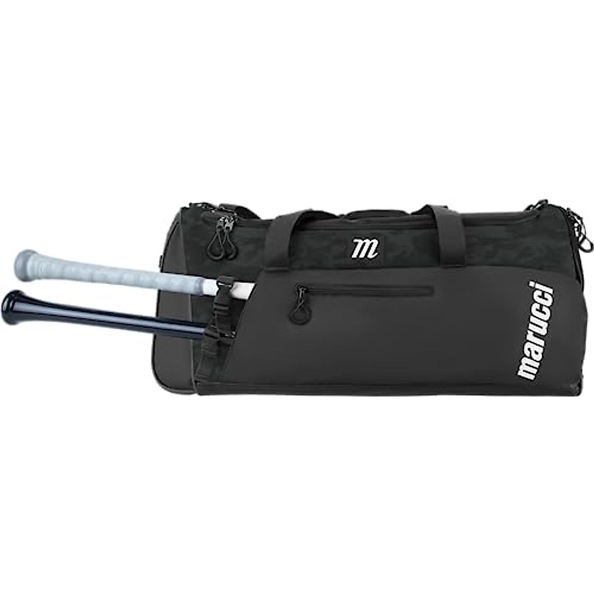 Marucci PRO Utility Duffel Bag V3, Baseball & Fastpitch, Black/Black Duck CAMO, 26" W x 13" D x 12" H