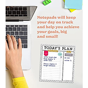 Carson Dellosa 5.75" x 6.25" Today's Plan To Do List Notepad, 50 Sheet Lined Paper Daily Planner Notepad, Daily Checklist, Teacher Daily To Do List, Productivity Task Planner