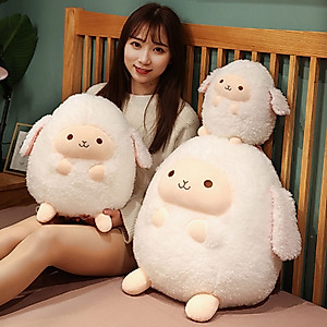 TONGSONG 12 Inch Plush Sheep Stuffed Animal Sheep Hugging Pillow Cuddly Lamb Pillow Plushies Toy Lamb Huggable Anime Gifts for Kids and Lovers in Birthday, Valentines, Christmas, Thanksgiving Day...