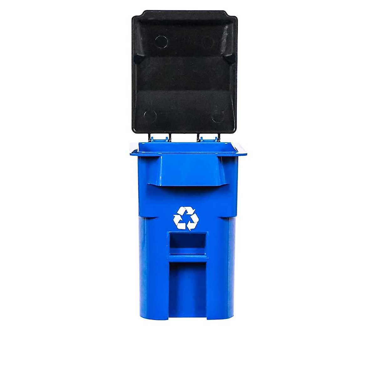 Miniature Toy Blue Recycling Trash Can with Lid & Wheels for Wrestling Action Figures