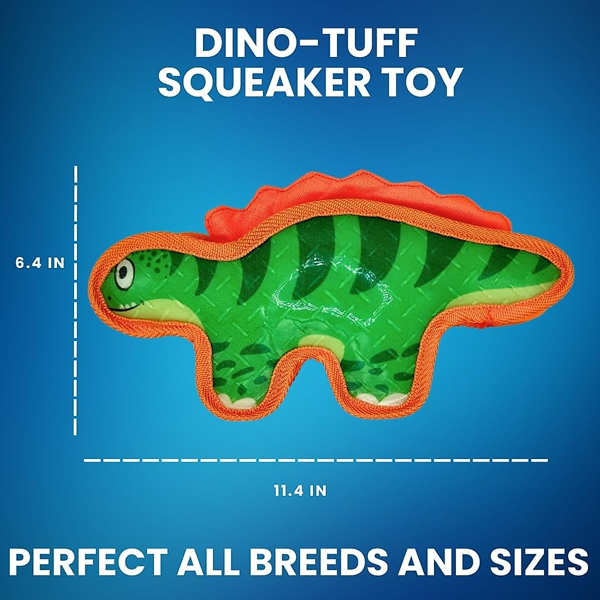 Tater's Dino Pals -Dog Chew Toys for Aggressive Chewers, Indestructible Dog Toys for Aggressive Chewers, Tough Dog Toys for Large Dogs, Squeaky Dog Toys, Strong Dog Toys, Super Chewer - Large - Green