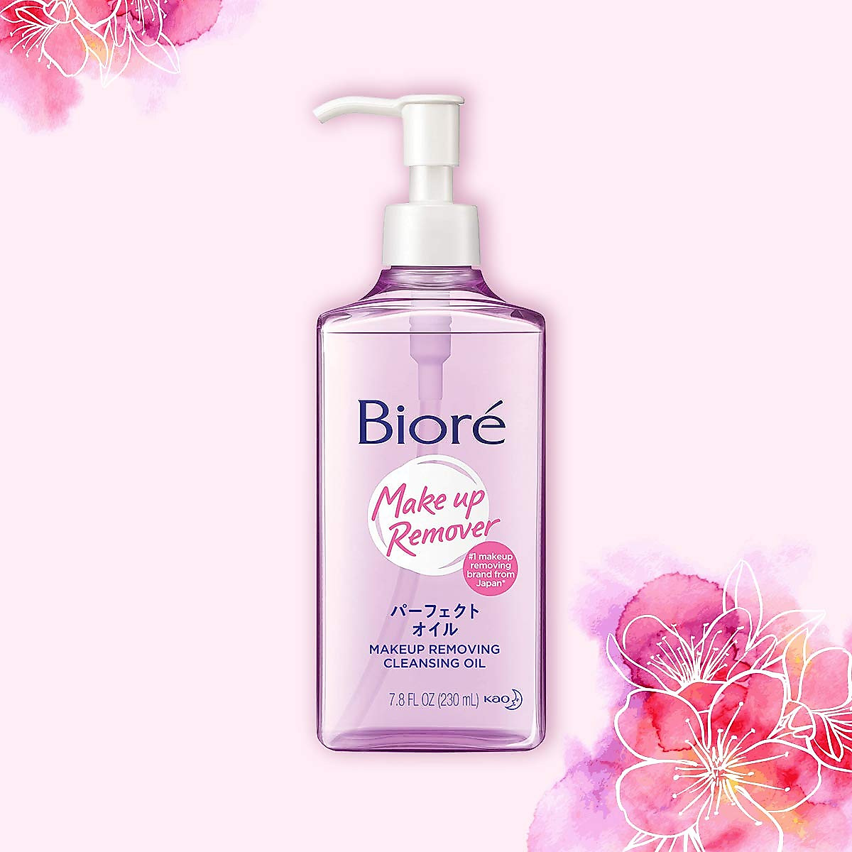 Bioré J-Beauty Makeup Removing Cleansing Oil, Top Japanese Makeup Remover, Oil-Based Cleanser, 7.8 Ounces