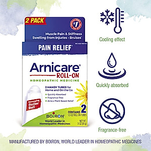 Boiron Arnicare Roll-On for Relief of Joint Pain, Muscle Pain, Muscle Soreness, and Swelling from Bruises or Injury - Non-greasy and Fragrance-Free - 2 Count (Pack of 1)