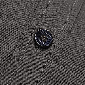 Men's Long Sleeve Button Down Shirts Turn-Down Collar Slim Fit Shirt Stylish Business Tactical Shirts with Pockets (Grey,6X-Large)