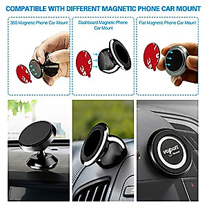 volport Pops Sticky Adhesive Replacement for Car Mount, 6 Pack 3M Dots VHB Sticker Pads Double Sided Tape for Magnetic Dashboard Cell Phone Holder Wall Socket Base with 2 Pack Round Metal Plate Discs