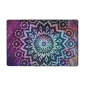 NiYoung Bedroom Living Room Kitchen Big Size Area Rugs Home Art - Trippy Tie Dye Mandala Floor Mat Doormats Quick Dry Spa Bathroom Floor Mats Exercise Mat Throw Rugs Carpet