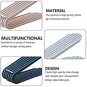 Cabilock Shoe Shelf Shoe Shelf Shoe Hanger 4pcs Shoe Slots Organizer Adjustable Shoe Stacker Space Saver Shoe Rack Holder for Closet Organization (Random Color) Shoe Holders Shoe Cabinet Shoe Cabinet