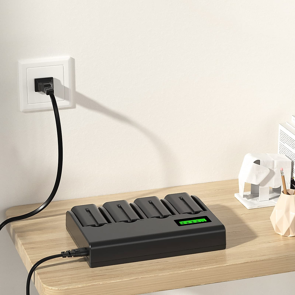 NP-F550 Battery 4 Pack and 4 Channel Charger Compatible with Sony NP-F970, NP-F960, NP-F950, NP-F930, NP-F770, NP-F750, NP-F570, NP-F550 Battery