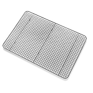 Huji Cross-Wire Grid Cooling Rack, Wire Pan Grate,Baking Rack, Icing Rack, Chrome Plated Steel, (17" x 11.75")