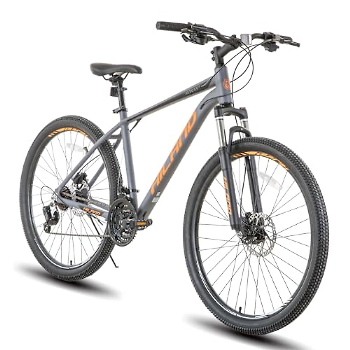 Hiland Aluminum Mountain Bike 21 Speeds, Hydraulic Disc-Brakes, Lock-Out Suspension Fork, 27.5 inch Wheel, Bike for Men Mens Mountain Bike Adult Womens Bicycle