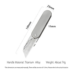 TGZUO Titanium Alloy Foulding Pocket Knife with Clip Flipper EDC Mini Box Cutter Magnetic Opening Outdoor Utility 12pcs Carbon Steel Blades