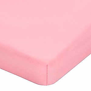 EXQ Home Fitted Baby Crib Sheets for Boys Girl, Standard Crib Mattress Sheet Soft Breathable Toddler Bed Sheets, Cozy Microfiber Toddler Cot Sheet (28x52x8in Pink)