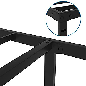 zizin 14 Inch Metal Platform Bed Frame Twin XL Size Mattress Foundation,Heavy Duty,Non-Slip,No Box Spring,Black (Twin-XL)