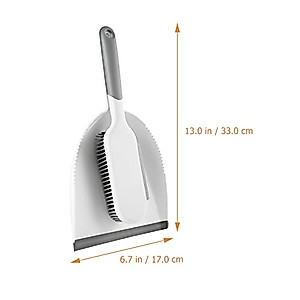 Cabilock 2sets Portable Floor Grey Brush Daily Table Desktop Tabletop Desk Necessity and Mini: Use Handle Countertop Pet Dustpan Sweeper Whisk Hand Kit Car Keyboard Nest Sofa