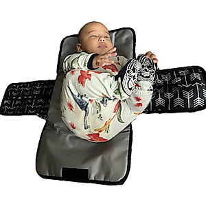 Portable Diaper Changing Pad by BabyDJhor, Open with One Hand, Unisex Baby Style, Excellent to Travel, Camping, Vacations, Gift, Register List and More. Newborn and Infant.