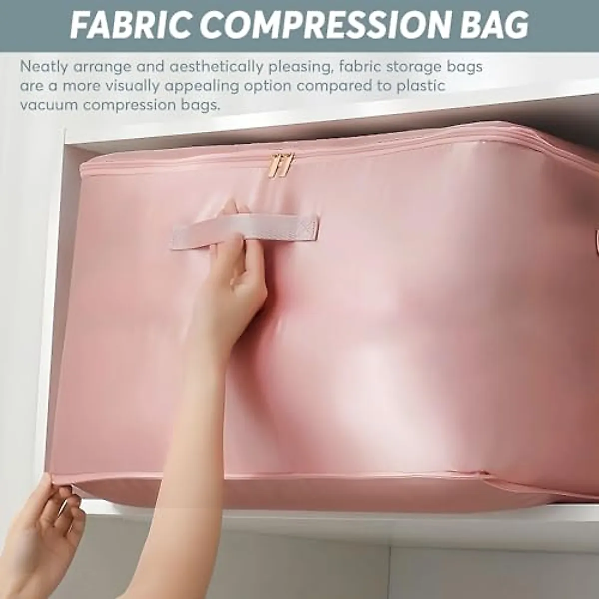 2 Pcs Ultra Space Saving Self Compression Organizer, Comforter Storage Bag, Moving Bag for Comforters, Clothes, Blankets, Bedding, College (X-Large, Gray)