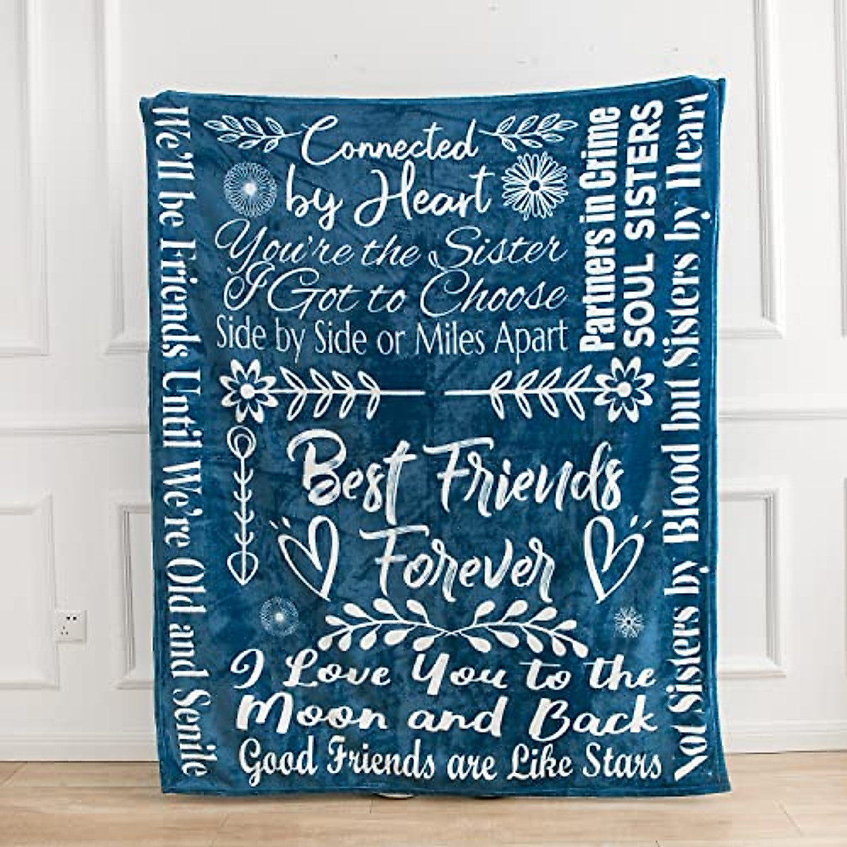 Best Friend Blanket Birthday Gifts with Loving Messages | Luxurious Friends Blanket for Best Friend Birthday Gifts for Women | Snuggly Soft Fleece Blanket 50" X 60"