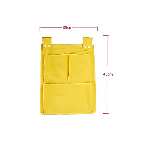 SiyuXinyi Pockets Bedside Storage Bag Caddy Hanging Diaper Organization for Baby Essentials, Hang on Crib, Practical Hanging Storage Bag， Suitable Dormitory, Double Bed, Bedside Storage！（Yellow）