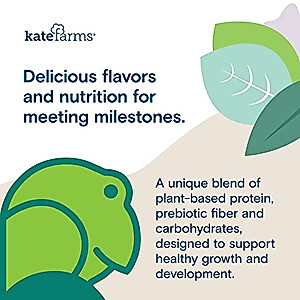 Kate Farms Pediatric Standard 1.2 Formula, Sole Source Nutrition, Nutritional Supplement Drinks, Feeding Tube Meals, Protein Shakes for Kids (Vanilla 1.2 cal/mL, Case of 12)