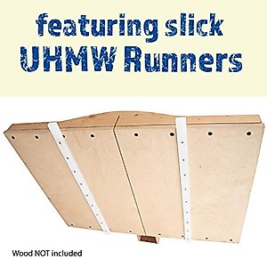 Fulton DIY Table Saw Crosscut Sled Kit with 2 UHMW Bars 2 Aluminum Tracks 1 Knob and 1 Bolt along with Full Color HOW TO BUILD YOUR OWN Crosscut Sled Guide Booklet