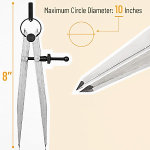 Mr. Pen- Adjustable Divider Leather Compass, 8 Inch, Lockable Metal Compass, Wing Dividers for Leather, Woodworking Compass, Compass for Woodworking, Large Compass for Woodworking, Wing Divider