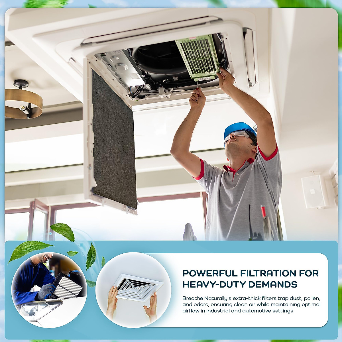 Breathe Naturally Replacement Filters Compatible with Winix C535, Plasmawave 5300, 6300 and Aeramax 300/290 Air Purifiers - True HEPA Filters for Home Purifiers - 12.6" x 16.3" x 1.25" (1 HEPA Filter)